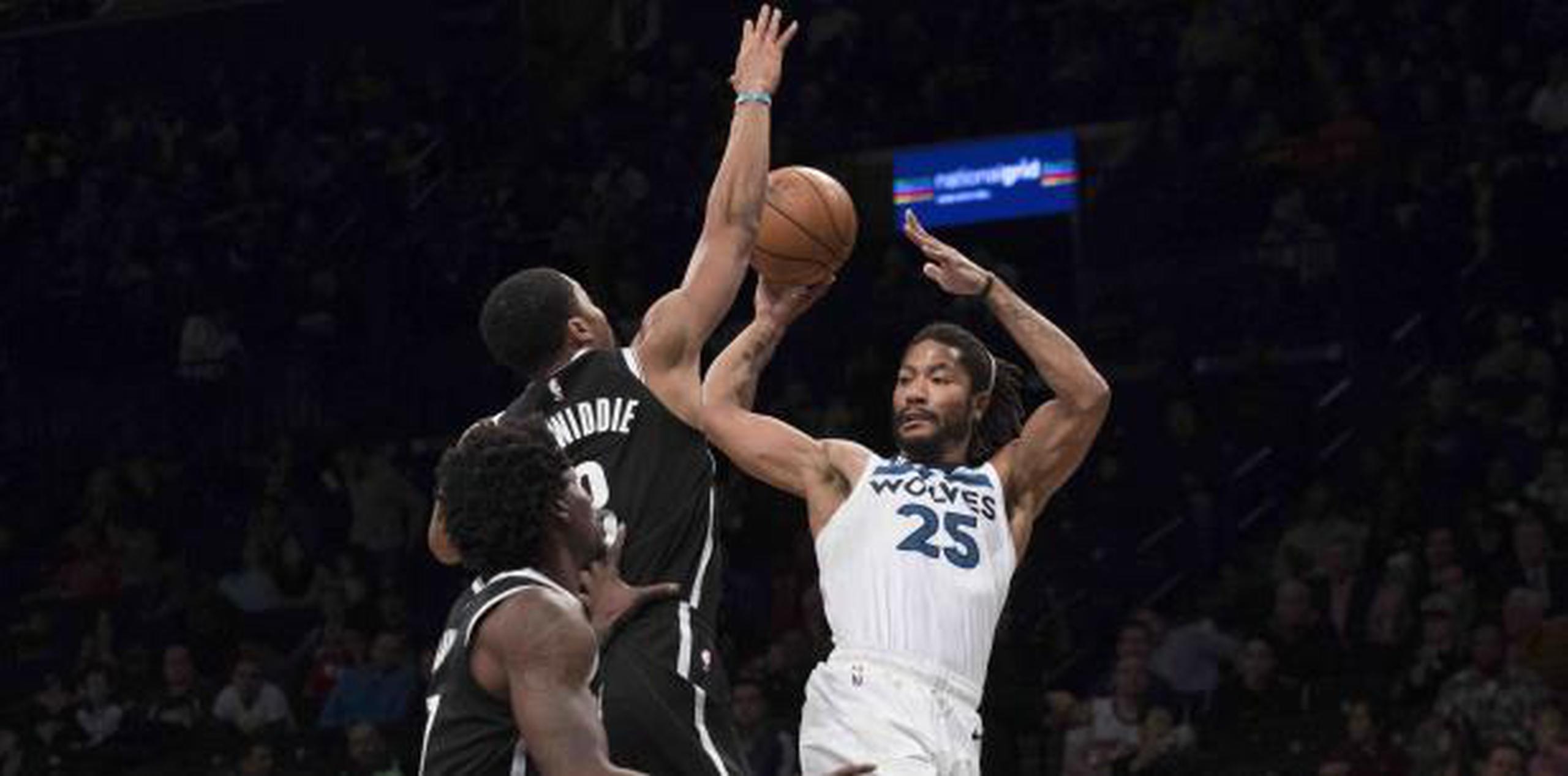 Con 25 de Derrick Rose, Timberwolves vencen 112-102 a Nets - Primera Hora