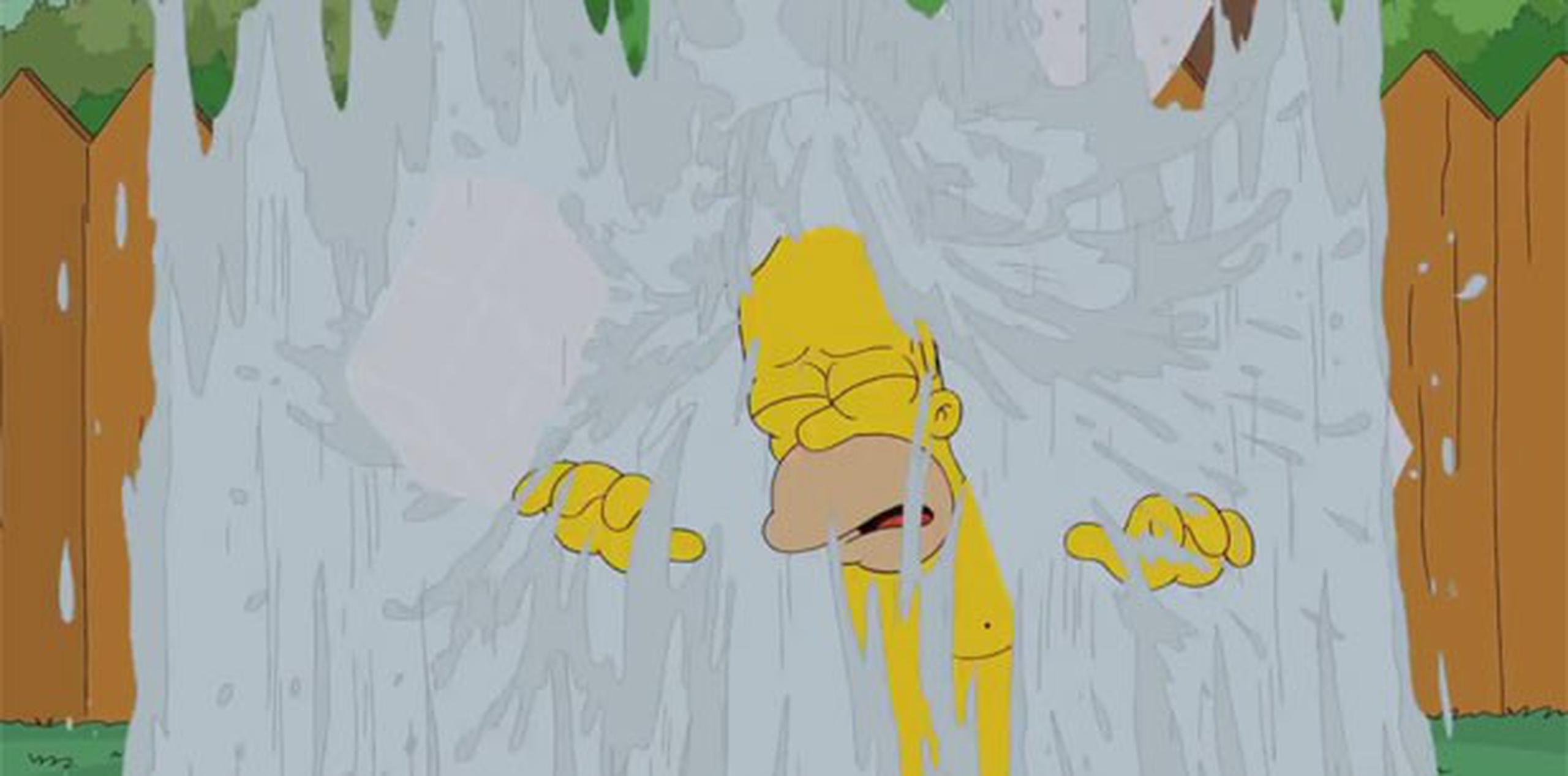 Homero Simpson acepta el reto del cubo de agua helada - Primera Hora