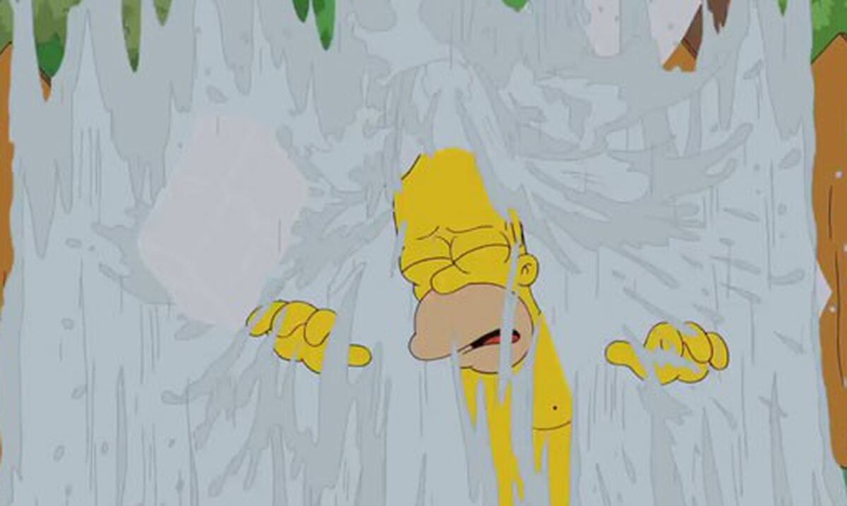 Homero Simpson acepta el reto del cubo de agua helada - Primera Hora